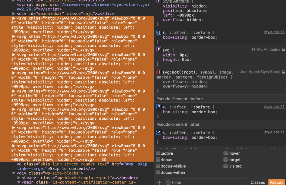 How to remove the SVGs WordPress injects for duotone support - Geoff Graham